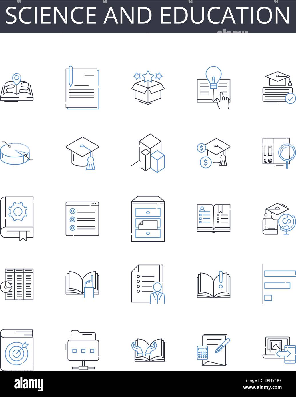 Science and education line icons collection. Sustainability ...