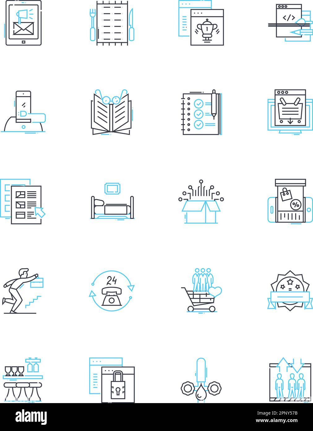 Customer support linear icons set. Empathy, Resolution, Patience ...