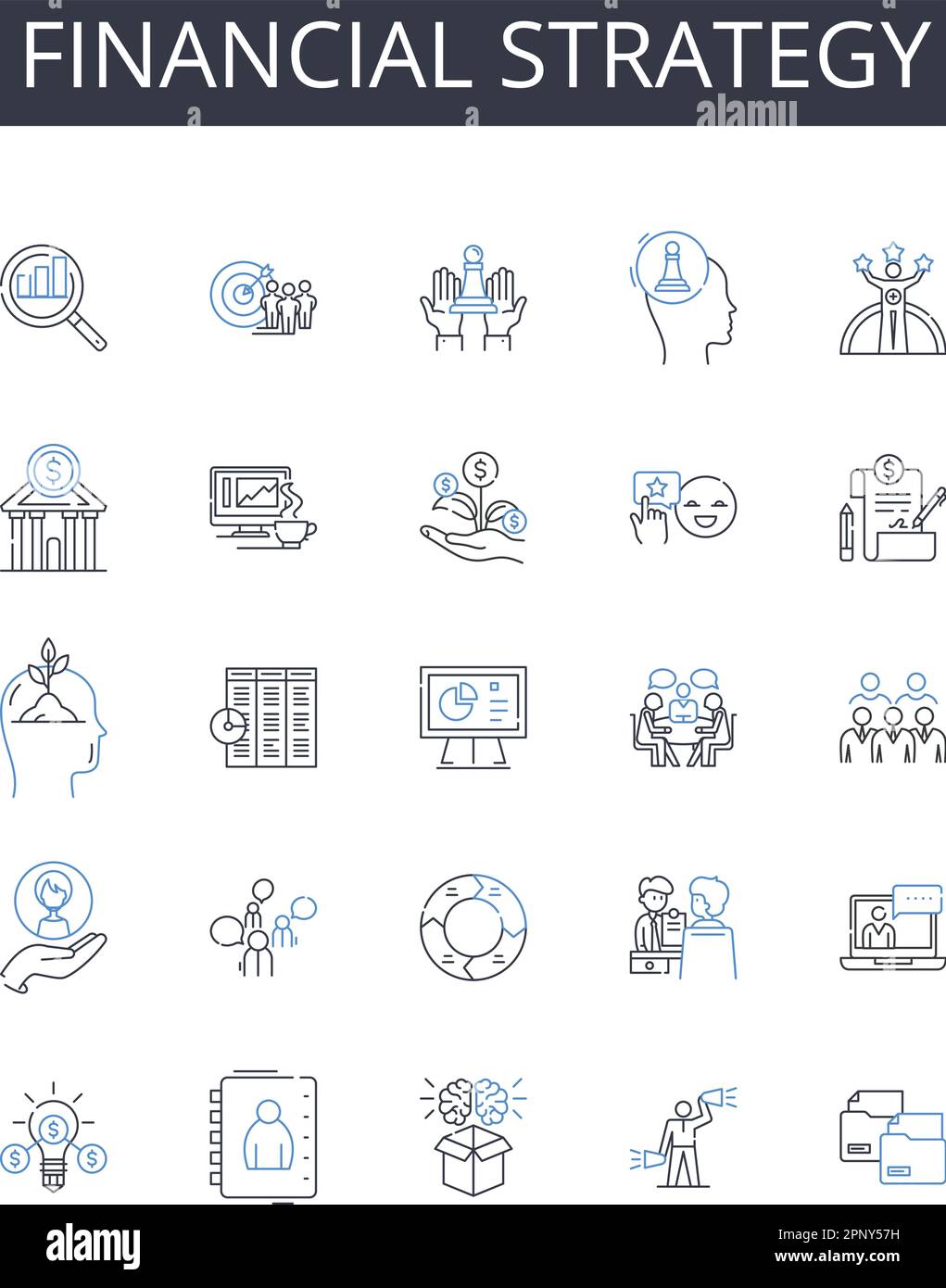 Financial strategy line icons collection. Marketing plan, Business ... Financial strategy line icons collection. Marketing plan, Business ...