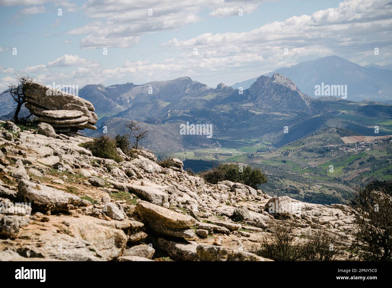 Spanish mediterranean limestone mountain landscape Stock Photo - Alamy