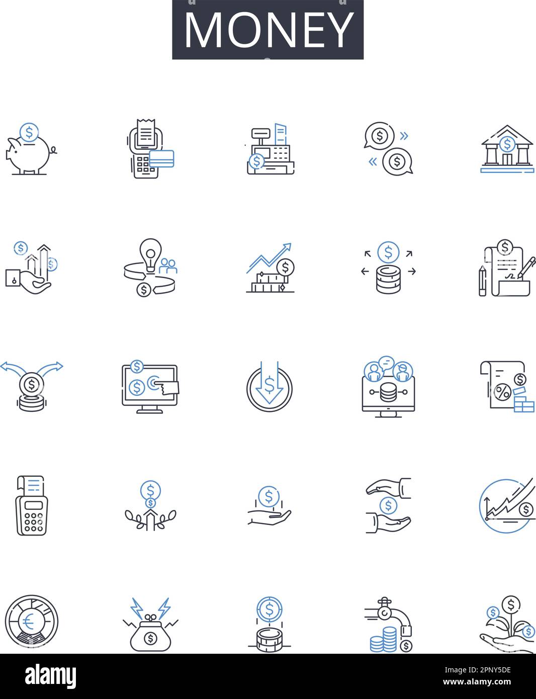 Money Line Icons Collection Streamlining Cost Effective Compliance