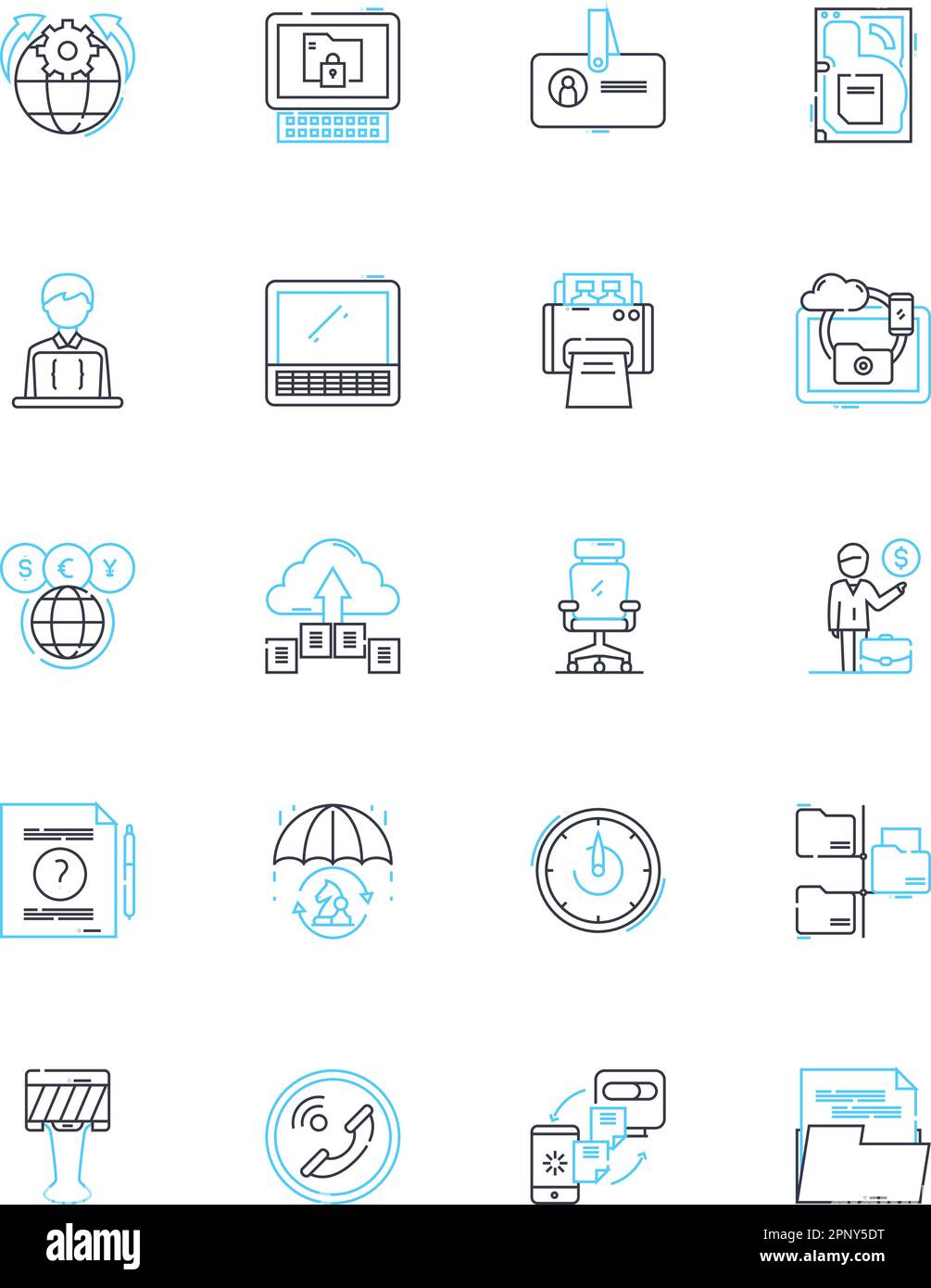 Mobile commerce linear icons set. Smartph, Payment, App, E-commerce, Shopping, Digital ...