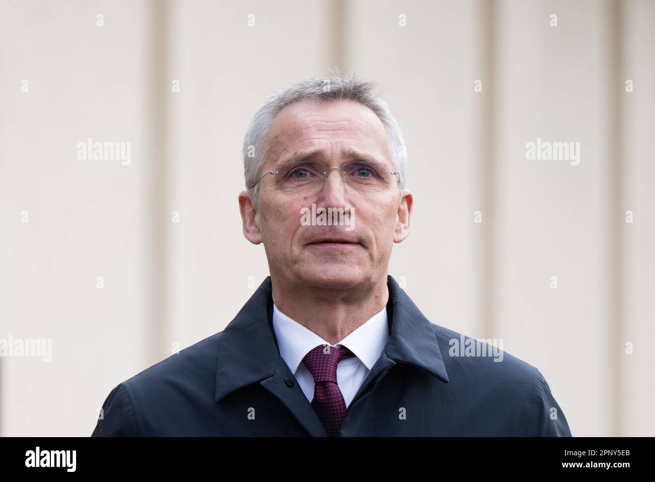 Ramstein Miesenbach, Germany. 21st Apr, 2023. Jens Stoltenberg, NATO ...