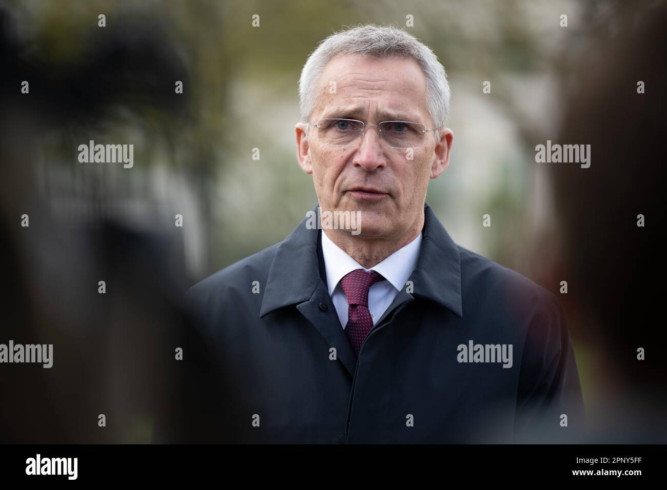 Ramstein Miesenbach, Germany. 21st Apr, 2023. Jens Stoltenberg, NATO ...