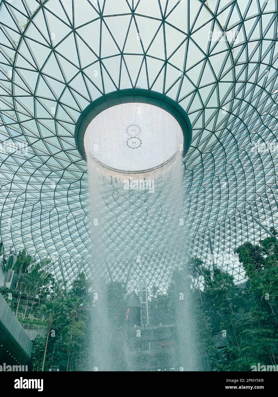 The Rain Vortex inside The Jewel retail shopping mall in Singapore ...