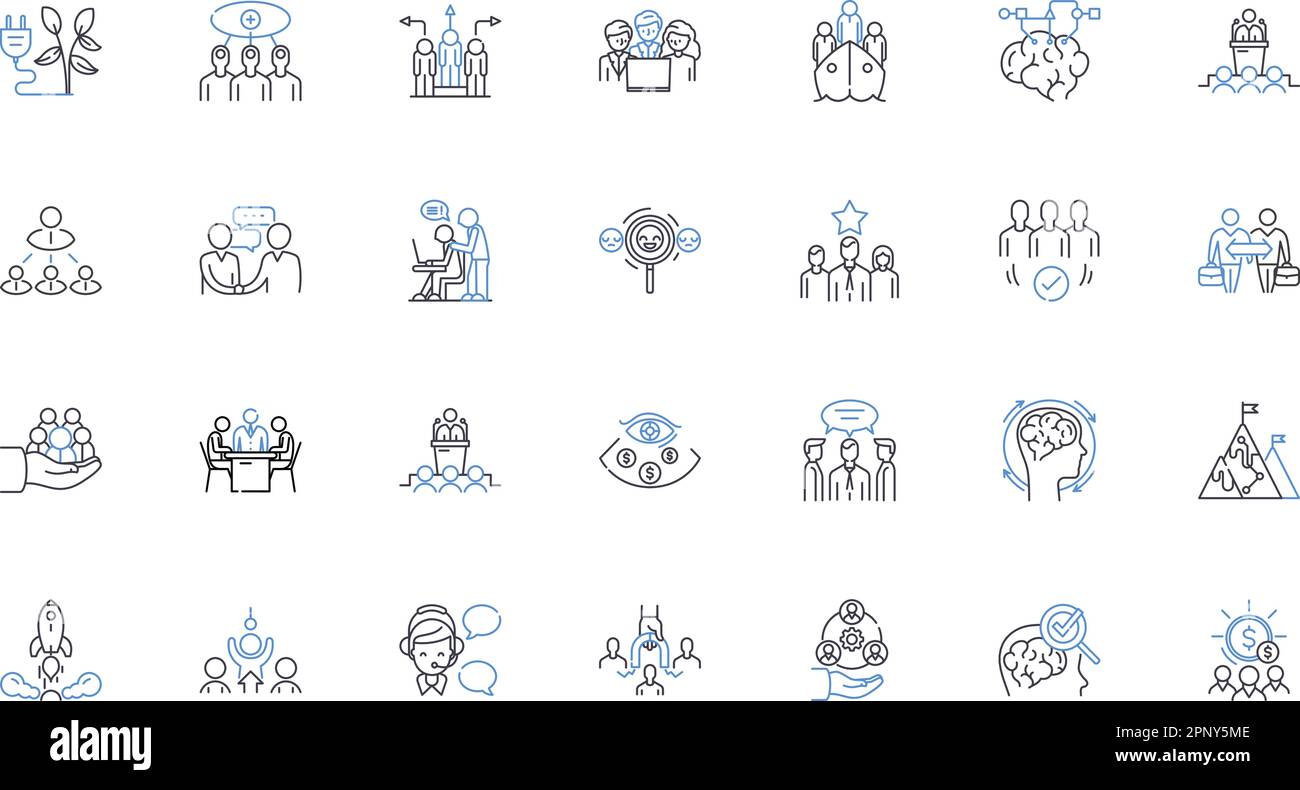 Allied partnership line icons collection. Unity, Collaboration, Trust, Cooperation, Accord ...