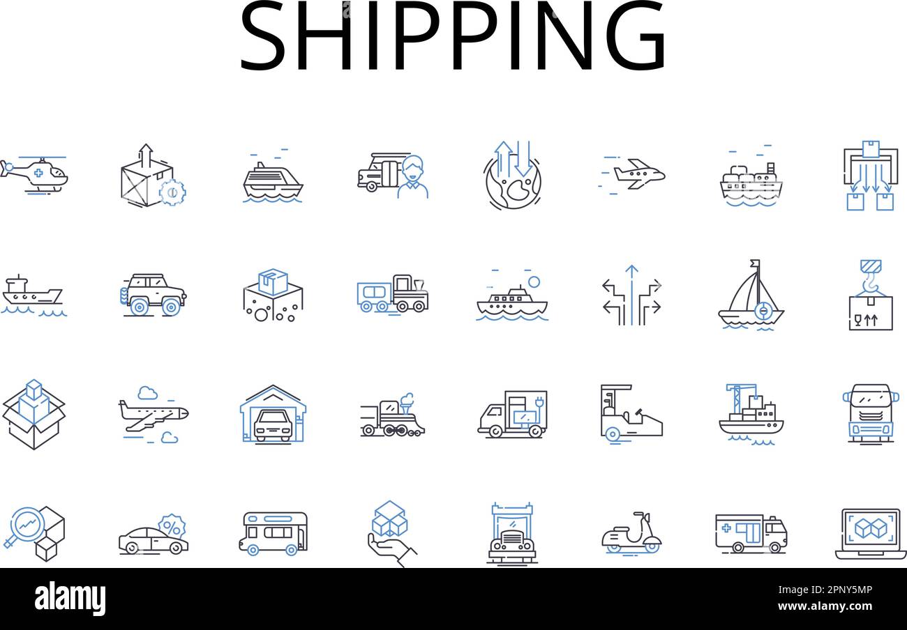 Shipping line icons collection. Delivery, Freight, Transporting ...