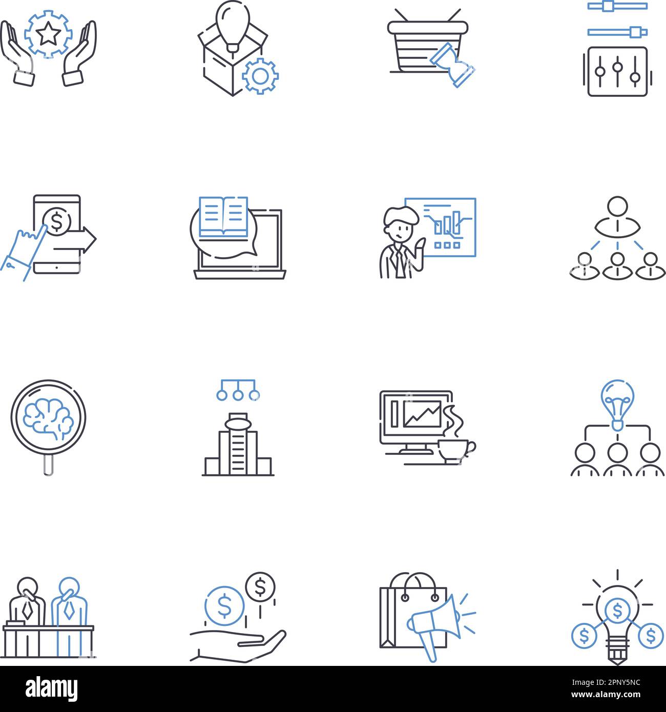 Accountability and responsibility line icons collection. Ownership, Dependability, Reliability ...