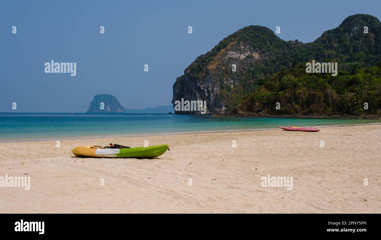 Koh Mook tropical Island in the Andaman Sea in Thailand, tropical beach ...