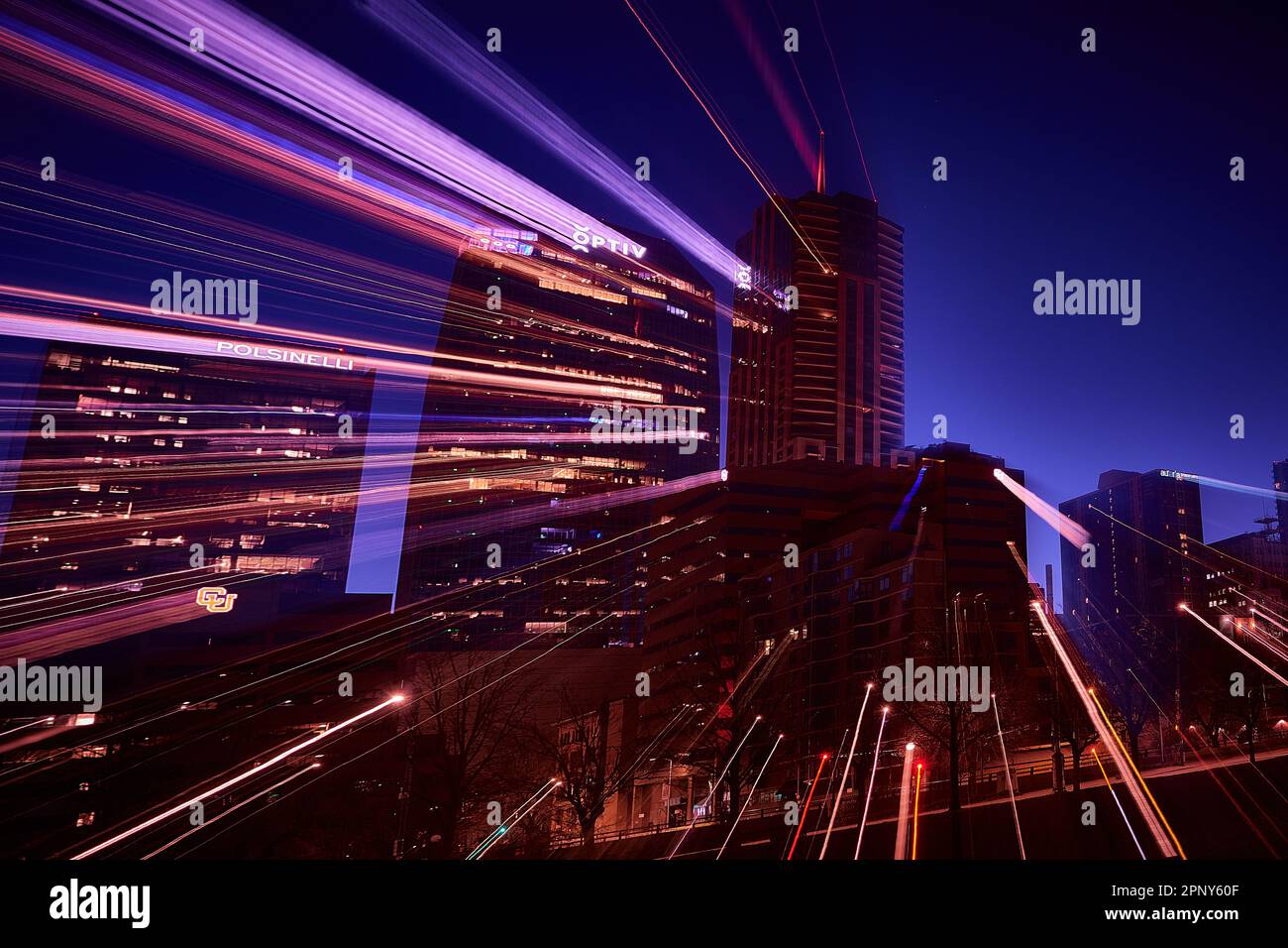 Denver, CO skyline at sunrise Stock Photo - Alamy