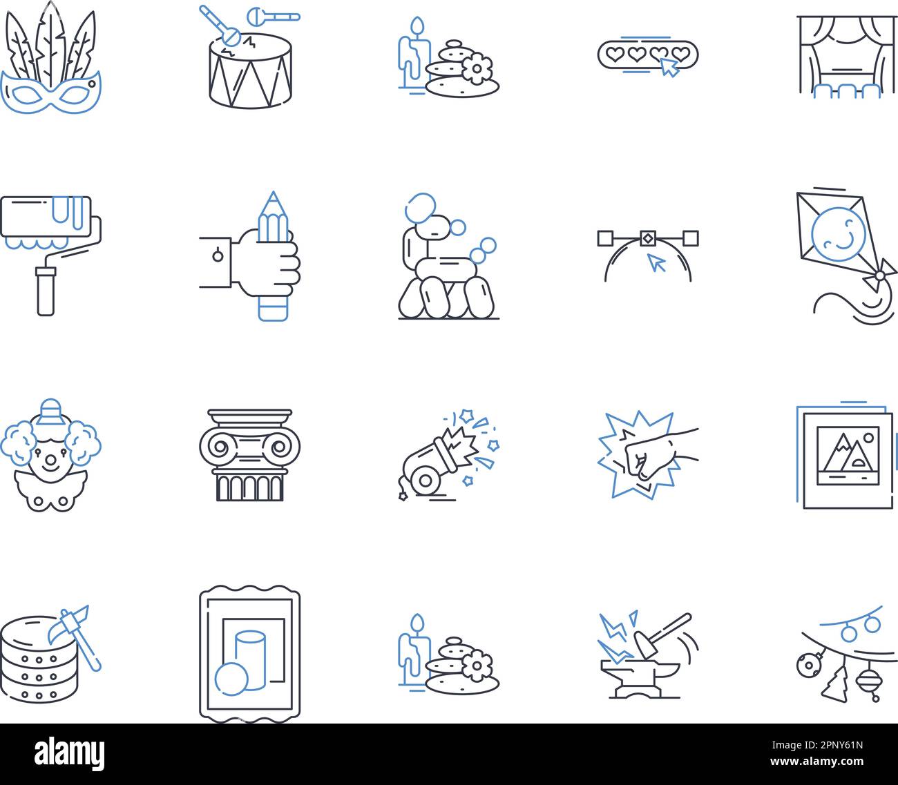Strategic Leisure Line Icons Collection Planning Development