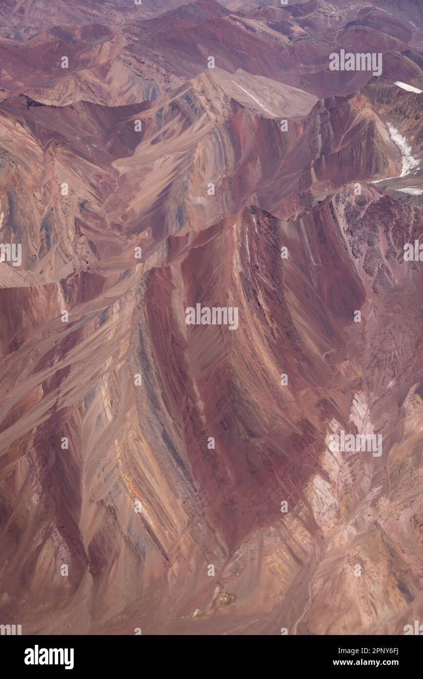 Beautiful aerial view Andes Chain of Mountains Stock Photo - Alamy