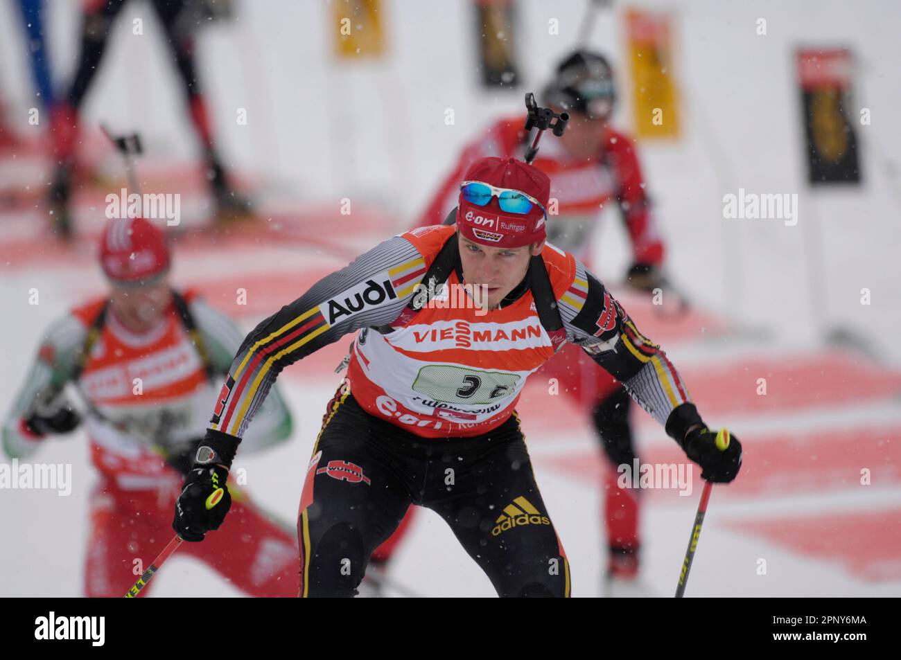 Daniel GRAF, Aktion, Biathlon Welt Cup in Hochfilzen 4 x 7,5KM Staffel ...