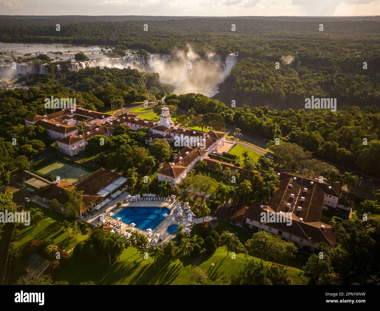 Beautiful view to hotel building in green rainforest area Stock Photo ...