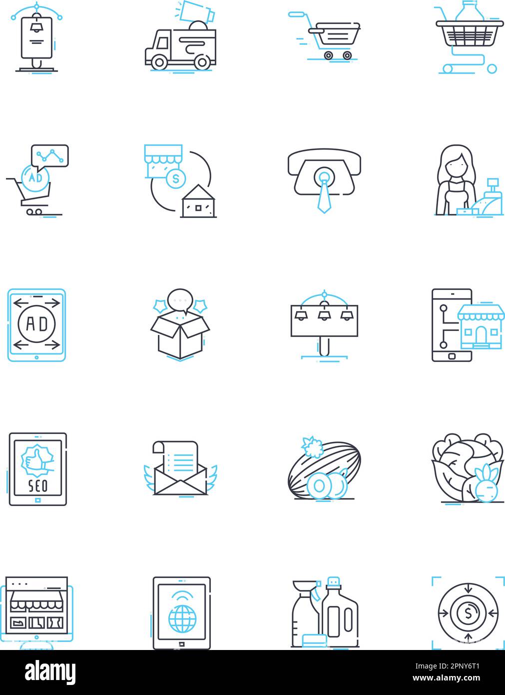 Team leadership linear icons set. Collaboration, Motivation ...