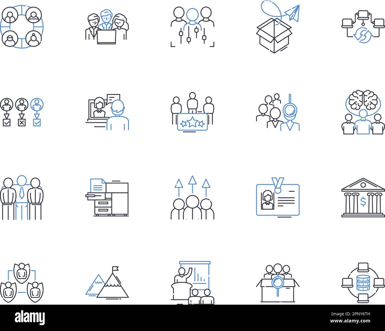 Goal setting line icons collection. Ambition, Aspiration, Attainment ...