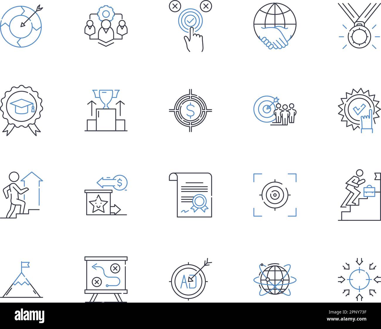 Organizational plans line icons collection. Strategy, Vision, Mission ...