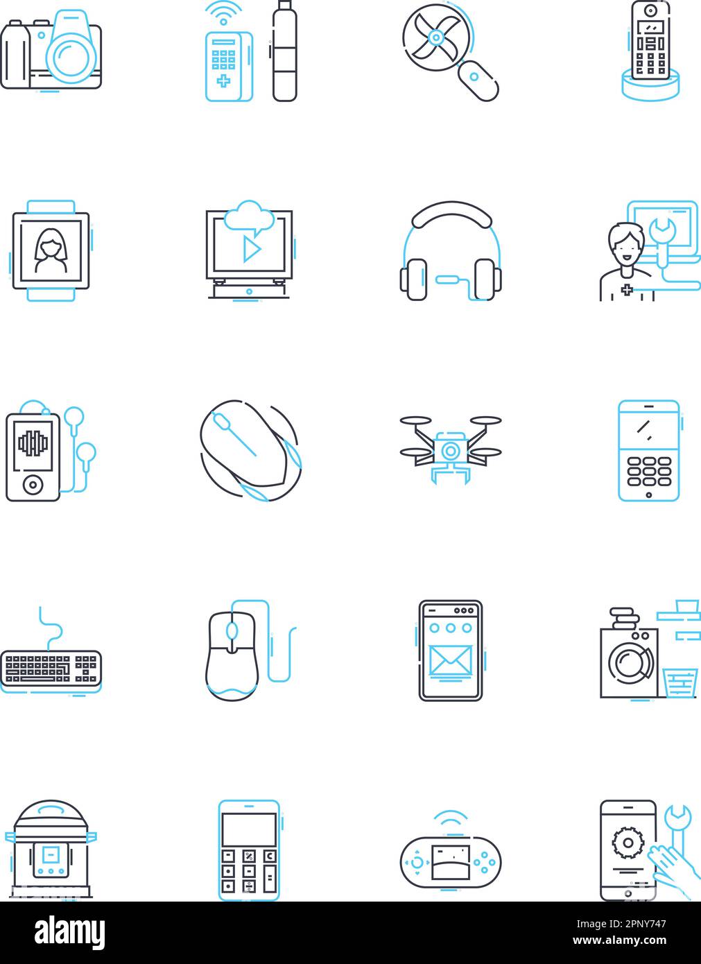 Virtual shopping linear icons set. E-commerce, Online shopping, Virtual ...