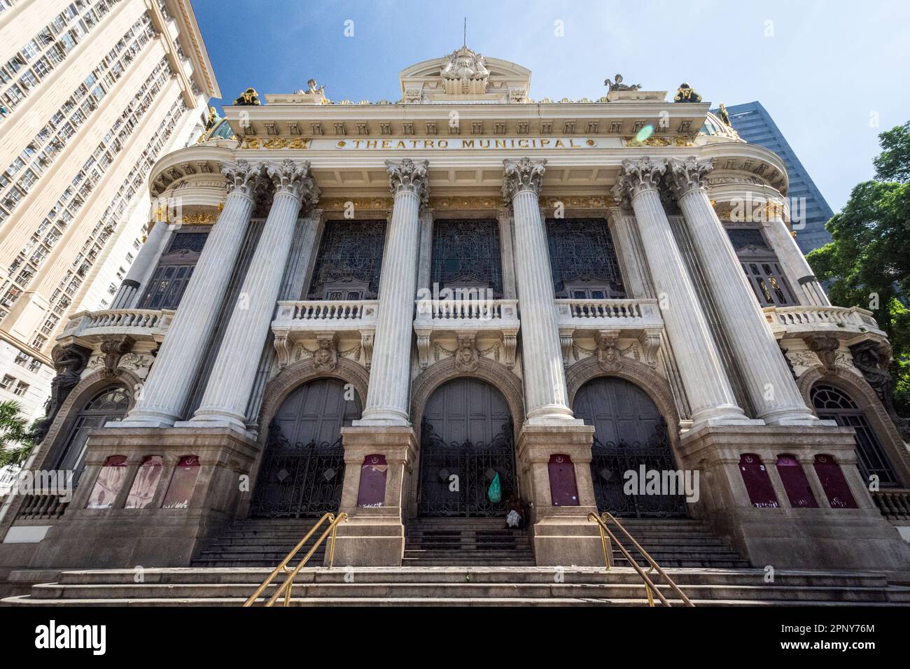 Beautiful view to old historic opera house building in downtown Stock ...