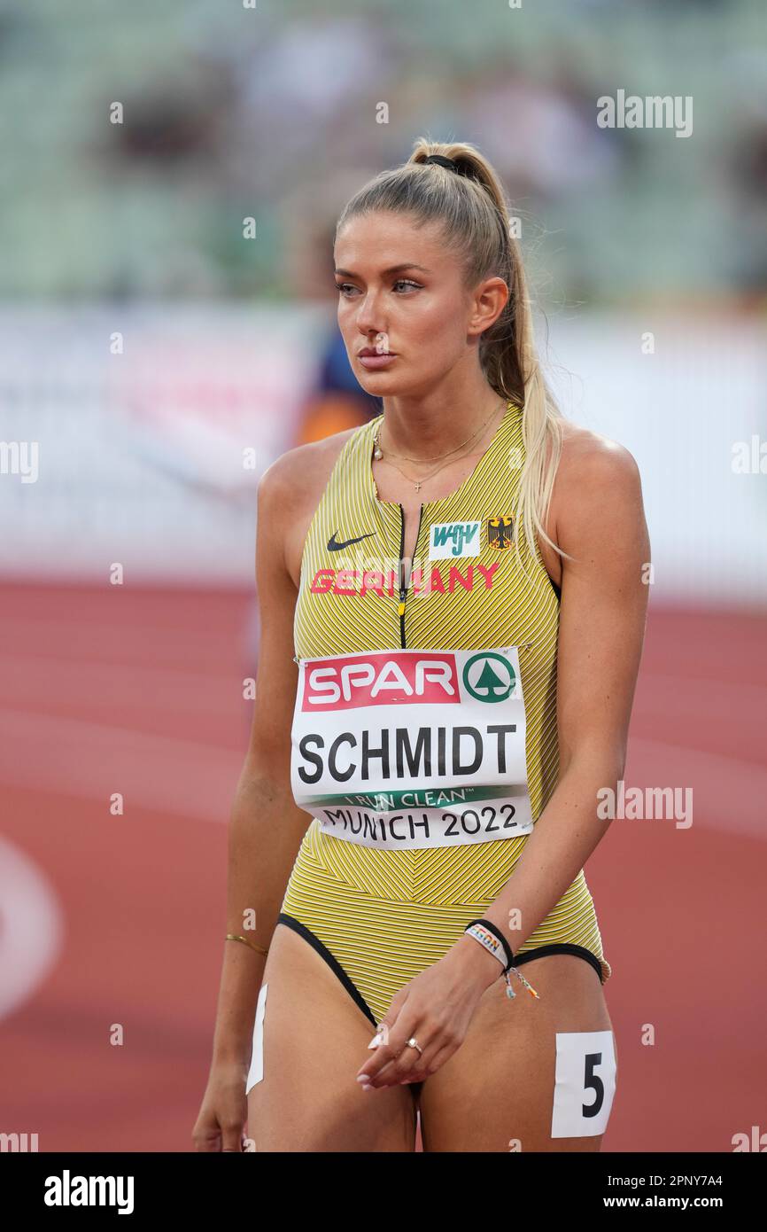 Alica Schmidt participating in the 400 meters of the European Athletics ...