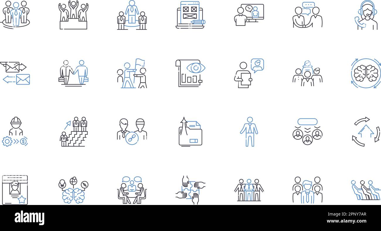 Human skills line icons collection. Communication, Empathy ...