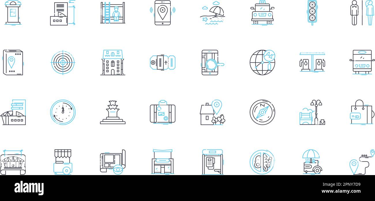 Urban plan linear icons set. Sustainability, Development, Density ...