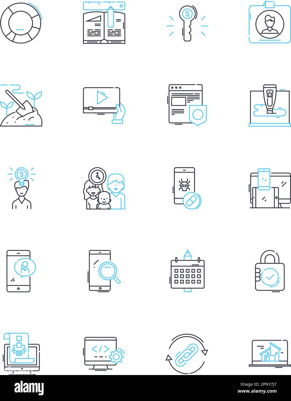 Sales Performance Linear Icons Set Quotas Metrics Conversions