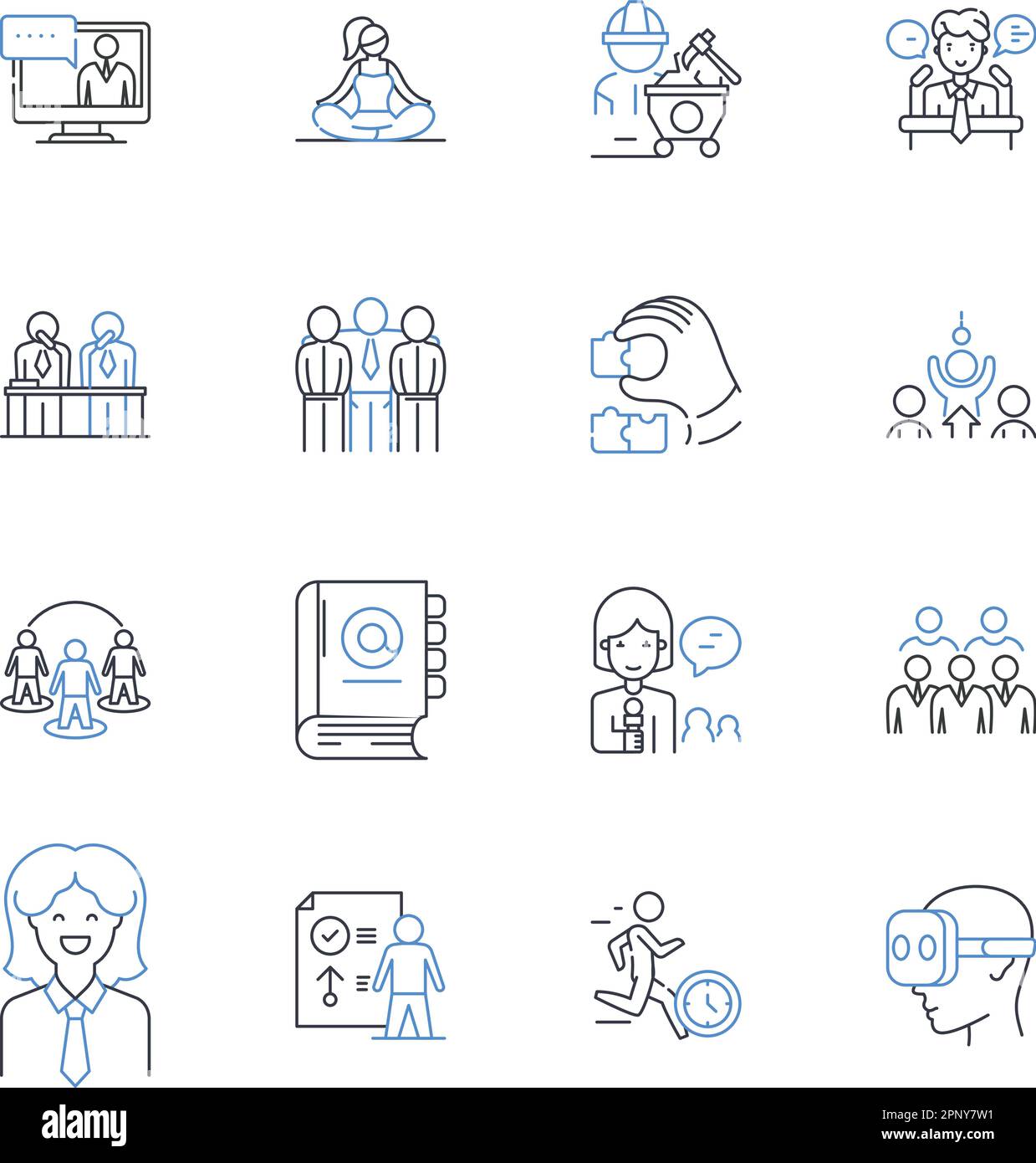 Attendee joy line icons collection. Thrilled, Blissful, Excited ...