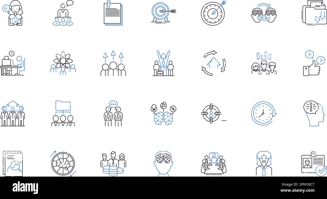 Organizational member line icons collection. Employee, Manager, Supervisor, Teammate, Colleague ...