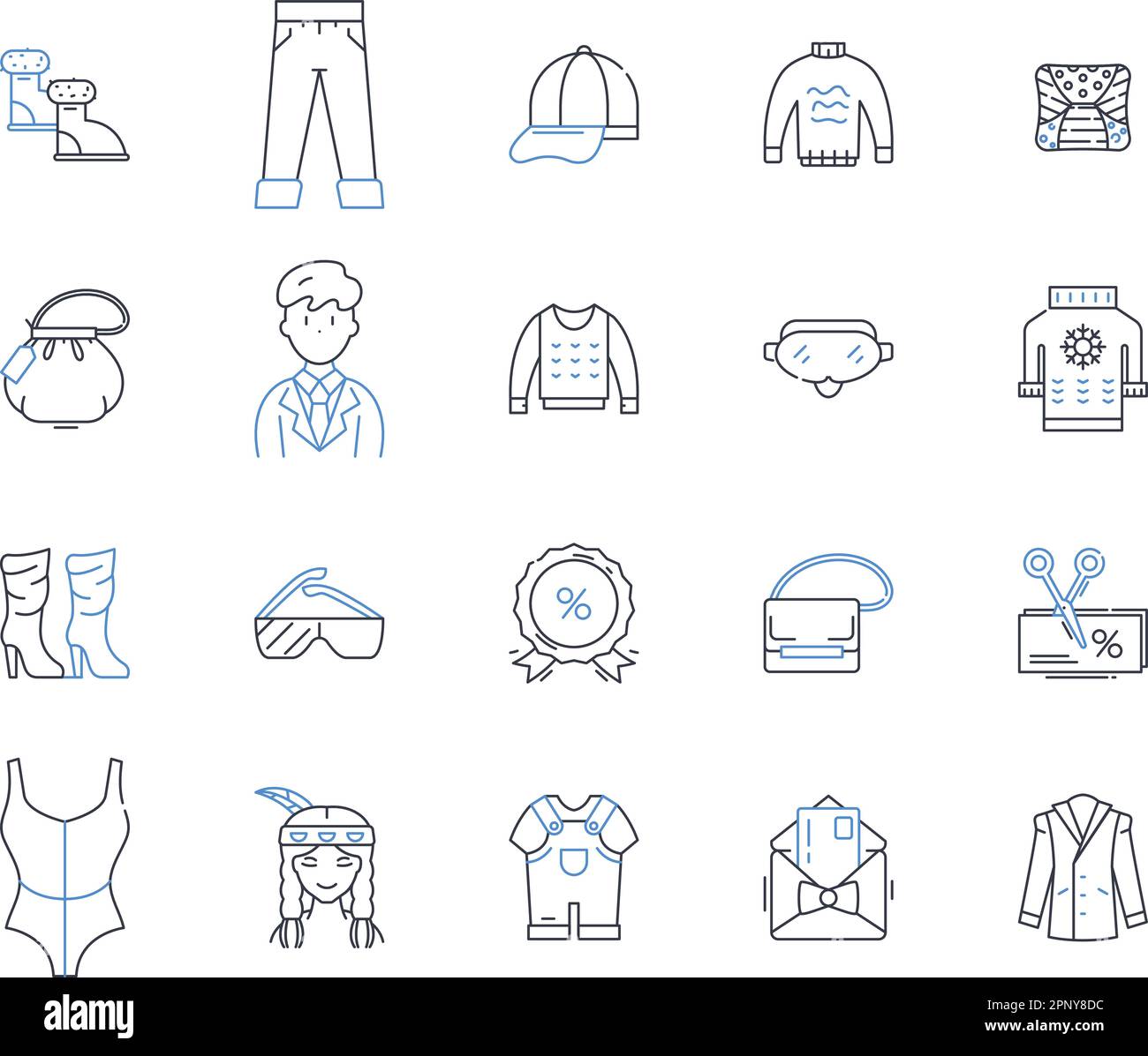 Market and shopper line icons collection. Purchase, Demand, Consumer ...