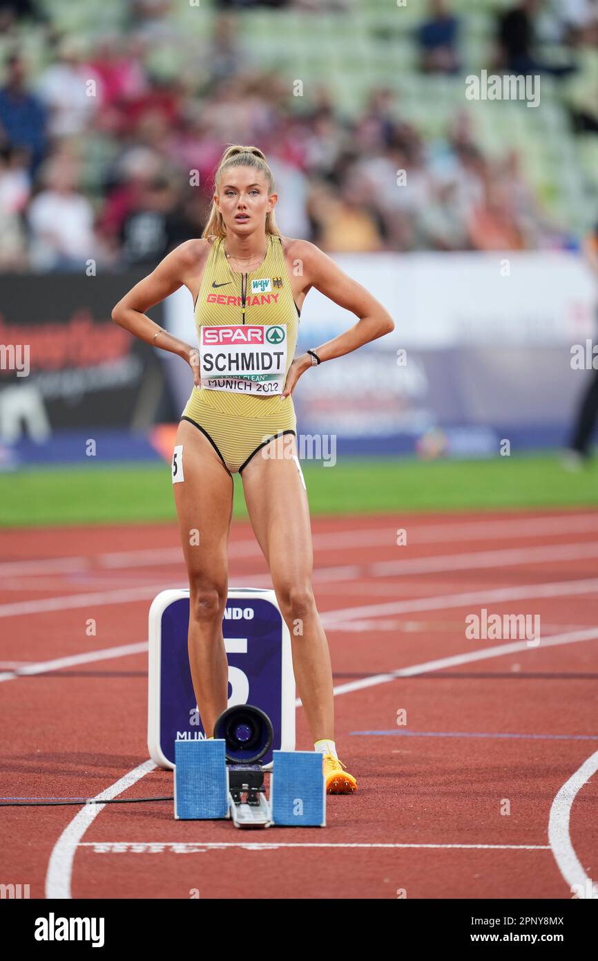 Alica Schmidt participating in the 400 meters of the European Athletics ...