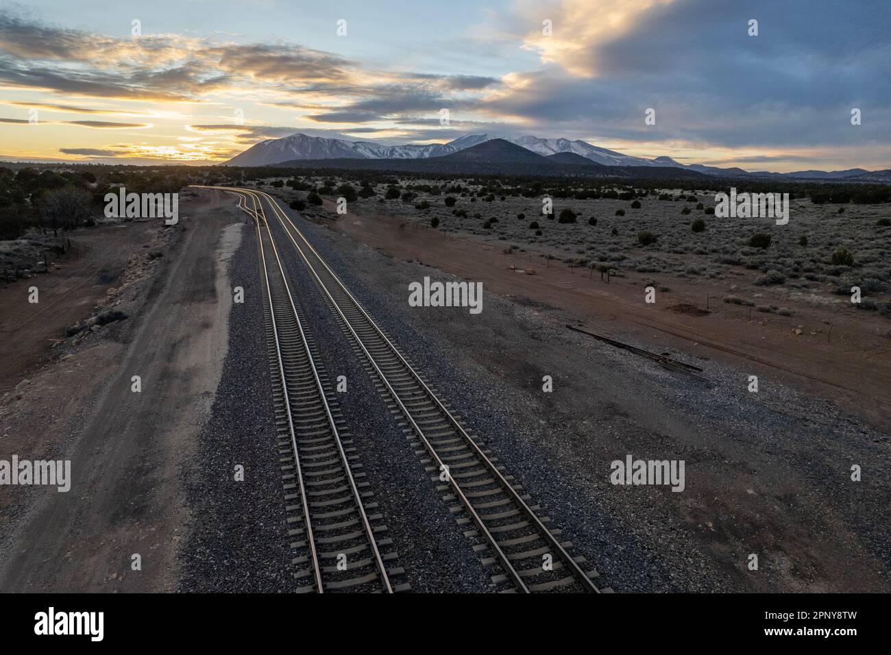 Aerial view of two railway tracks hi-res stock photography and images ...
