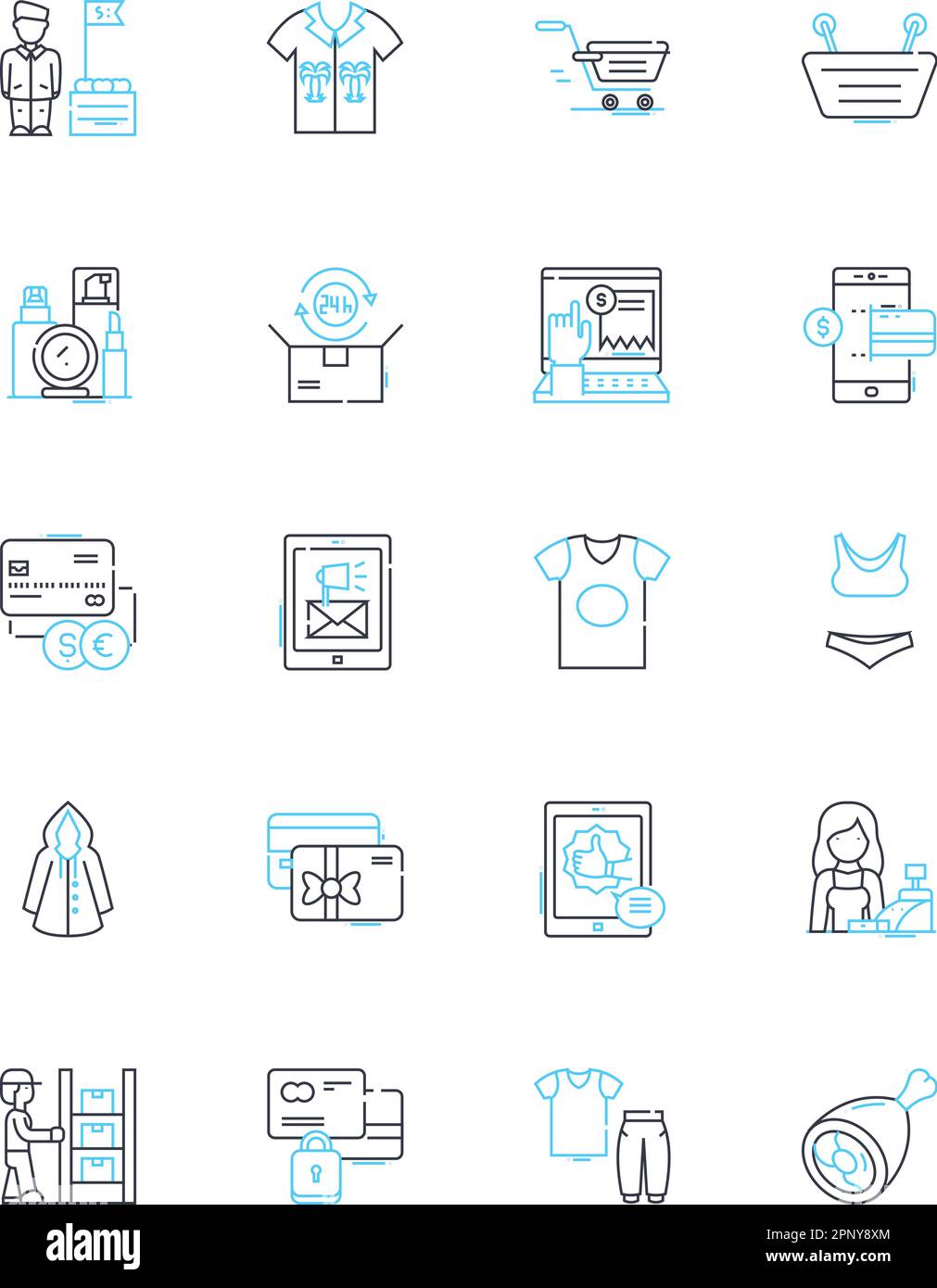 Style purchases linear icons set. Fashion, Attire, Trendy, Statement ...