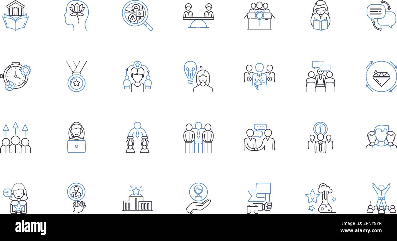 Company guidance line icons collection. Strategy, Direction, Objectives ...