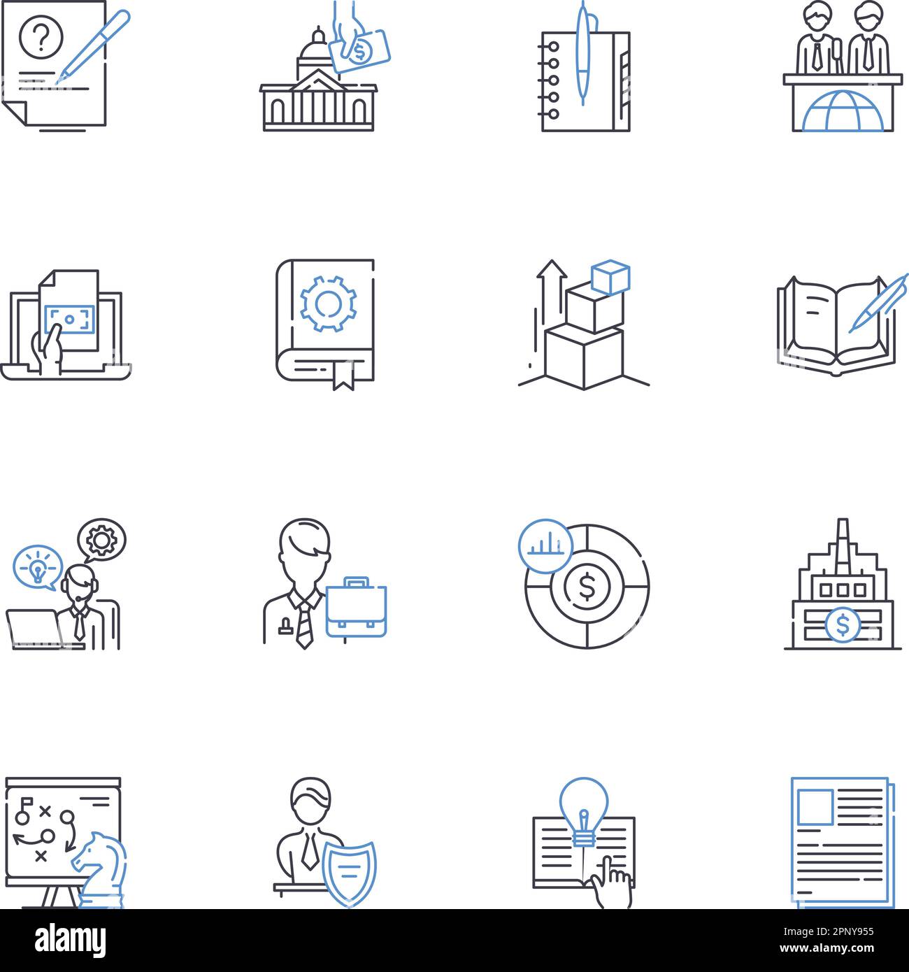 Financial planning line icons collection. Budgeting, Investment ...