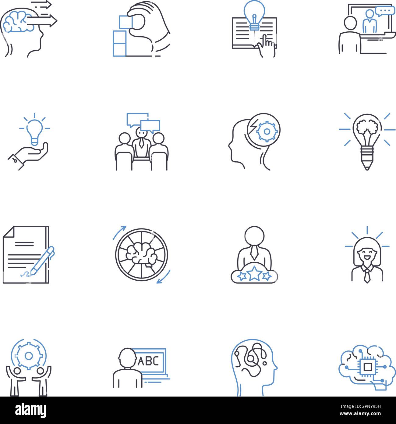 Character profile line icons collection. Traits, Personality, Habits ...