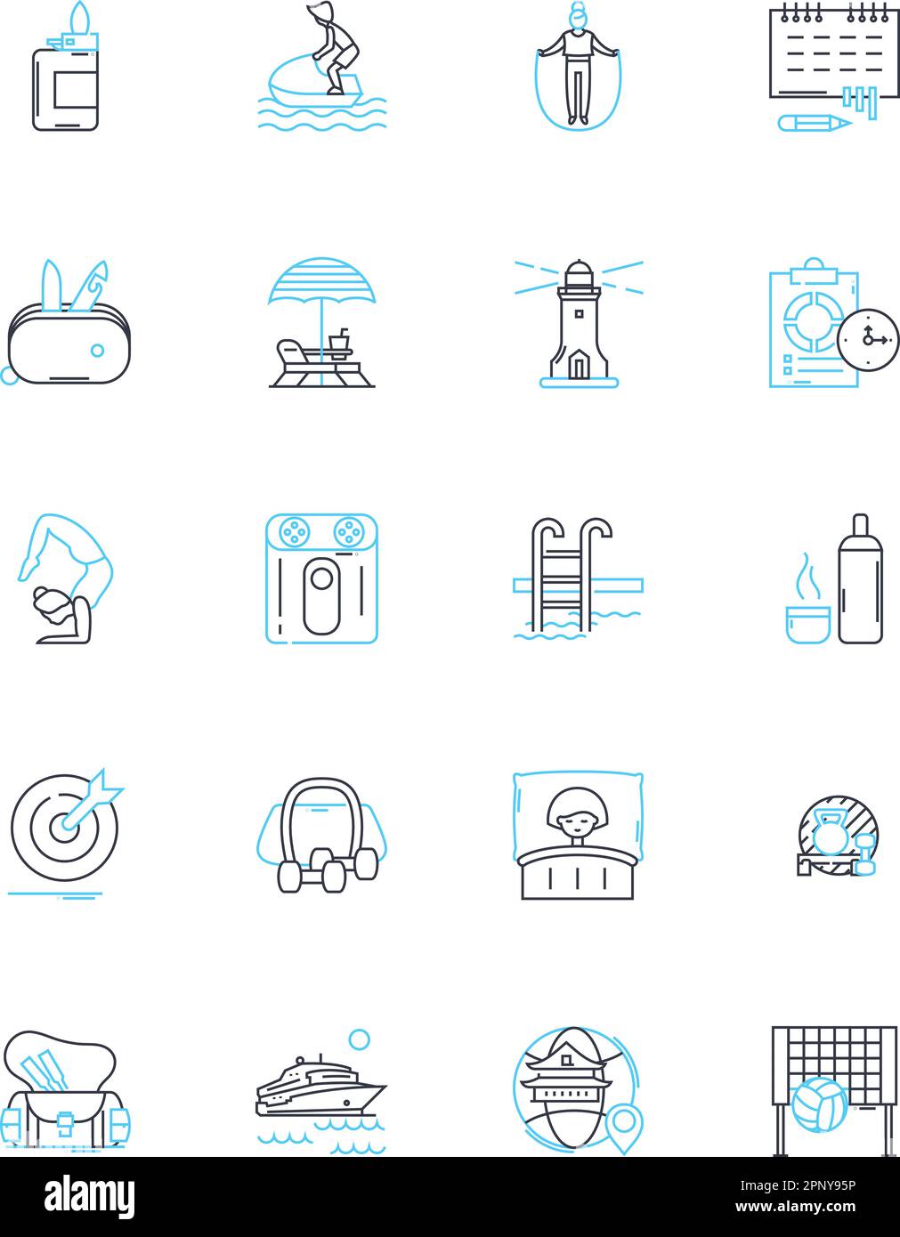 Trade show linear icons set. Exhibitors, Booths, Nerking, Displays ...