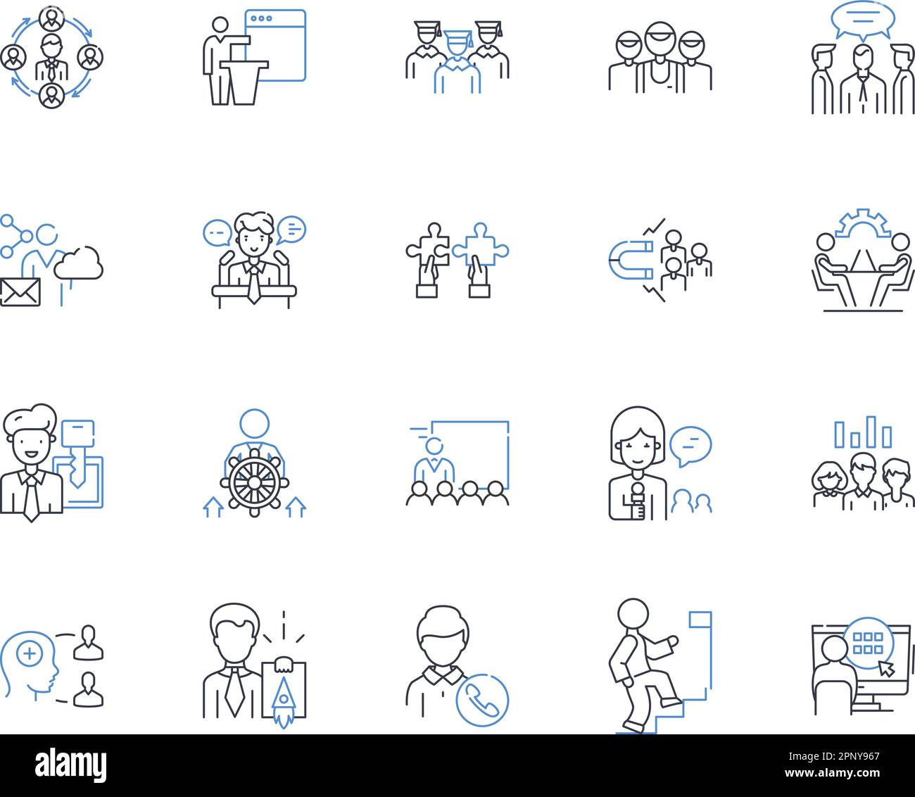 Employee balance line icons collection. Stress, Workload, Health ... Employee balance line icons collection. Stress, Workload, Health ...