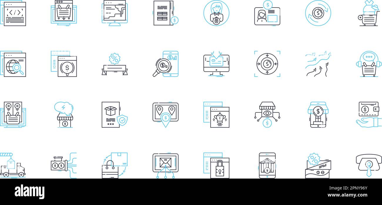 Trading Platform Linear Icons Set Interface Functionality User Friendly Efficiency