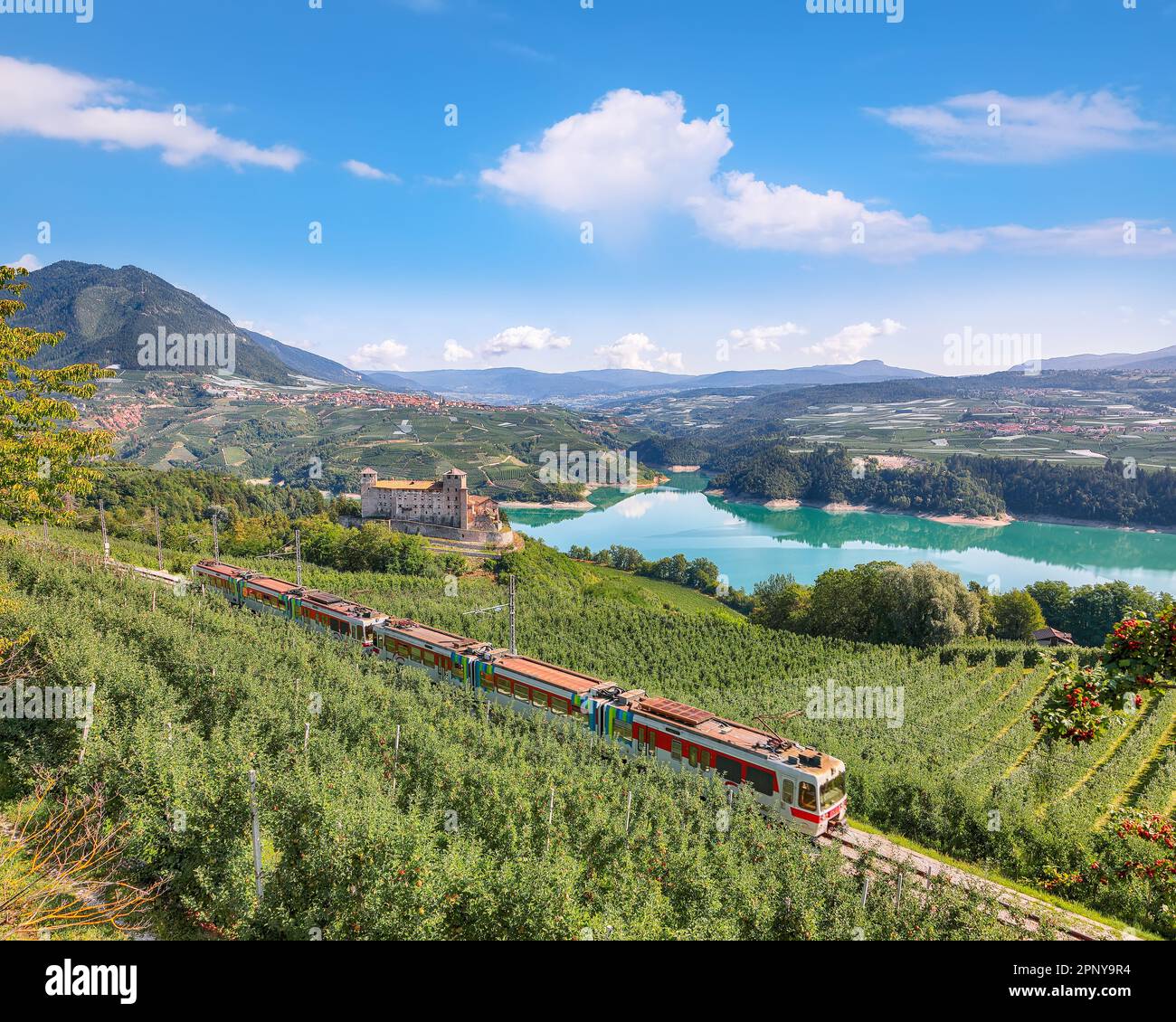 Fabulous View of the Cles Castel, the Santa Giustina Lake and lots of ...