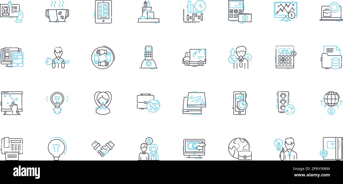 Budget plan linear icons set. Frugal, Savings, Financial, Economical ...