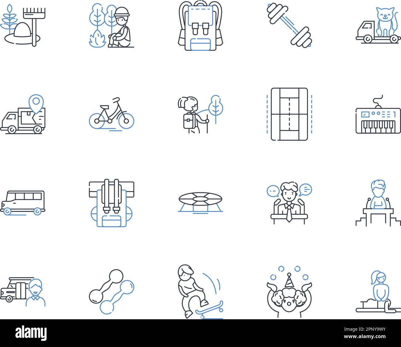 Field sports line icons collection. Soccer, Football, Rugby, Cricket ...