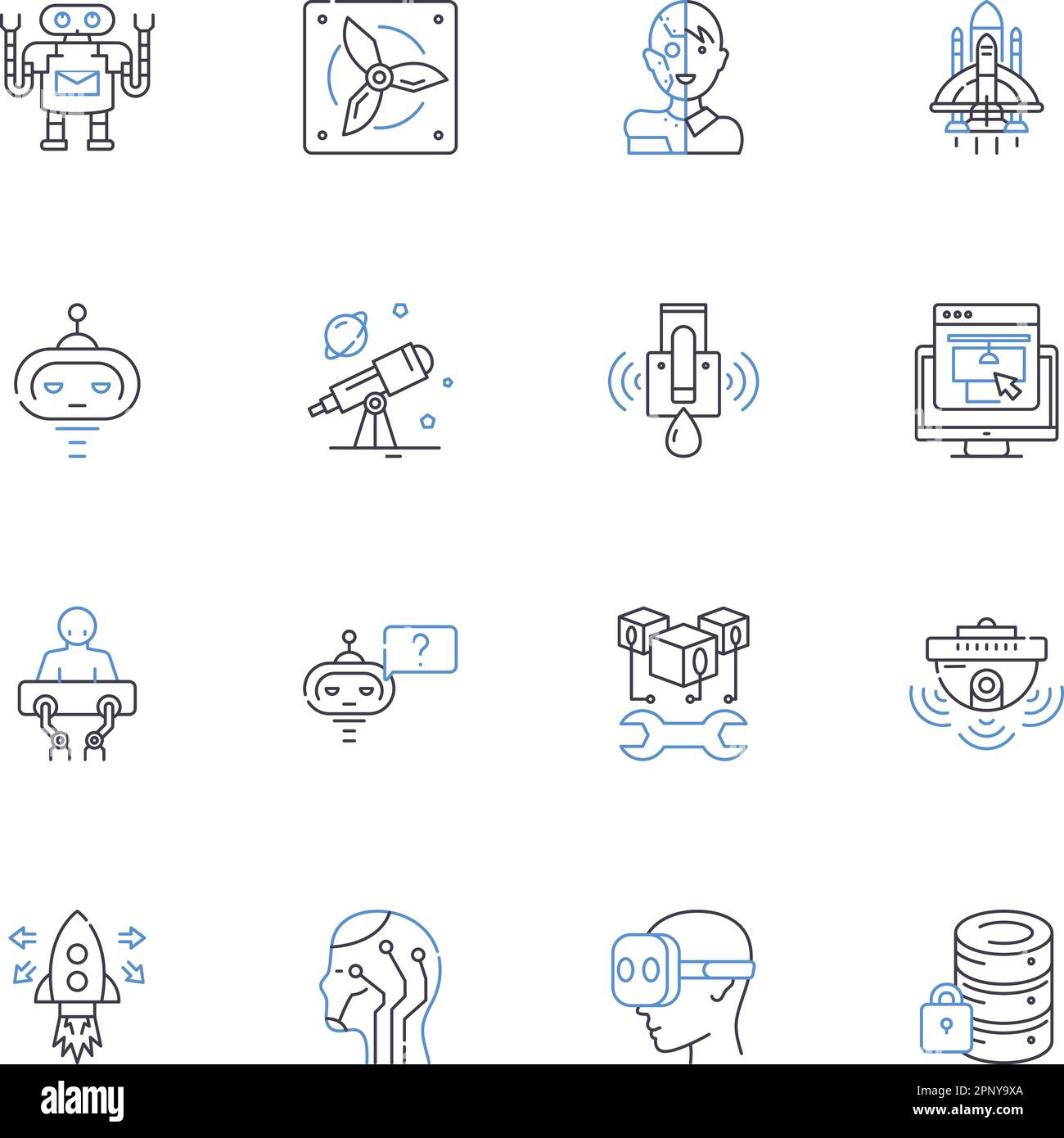 Renewable energy line icons collection. Solar, Wind, Hydro, Biomass ...