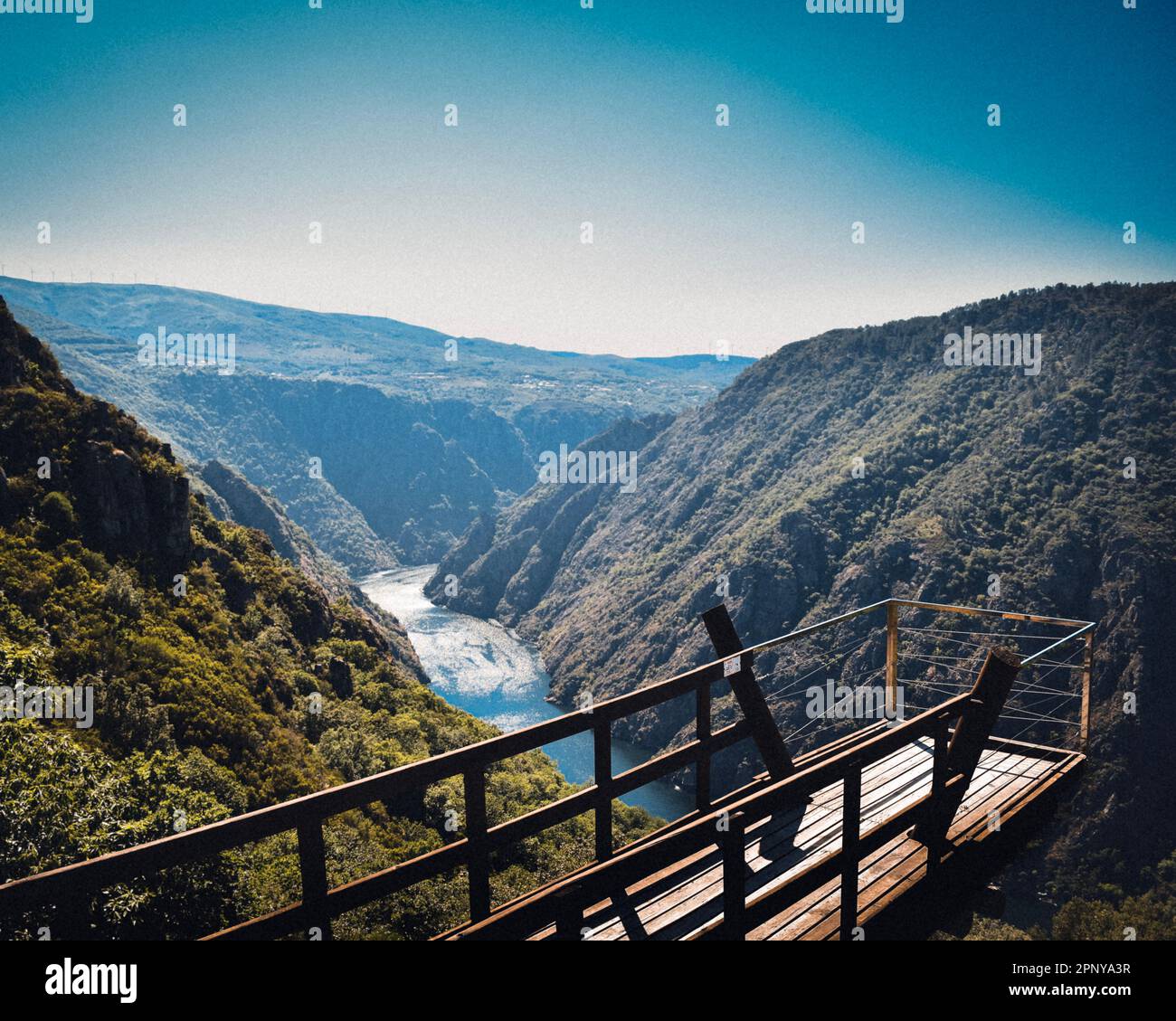 suspension bridge over river canyon SIl Stock Photo - Alamy
