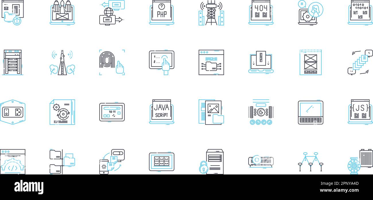 Communication Nerks Linear Icons Set Nerking Collaboration