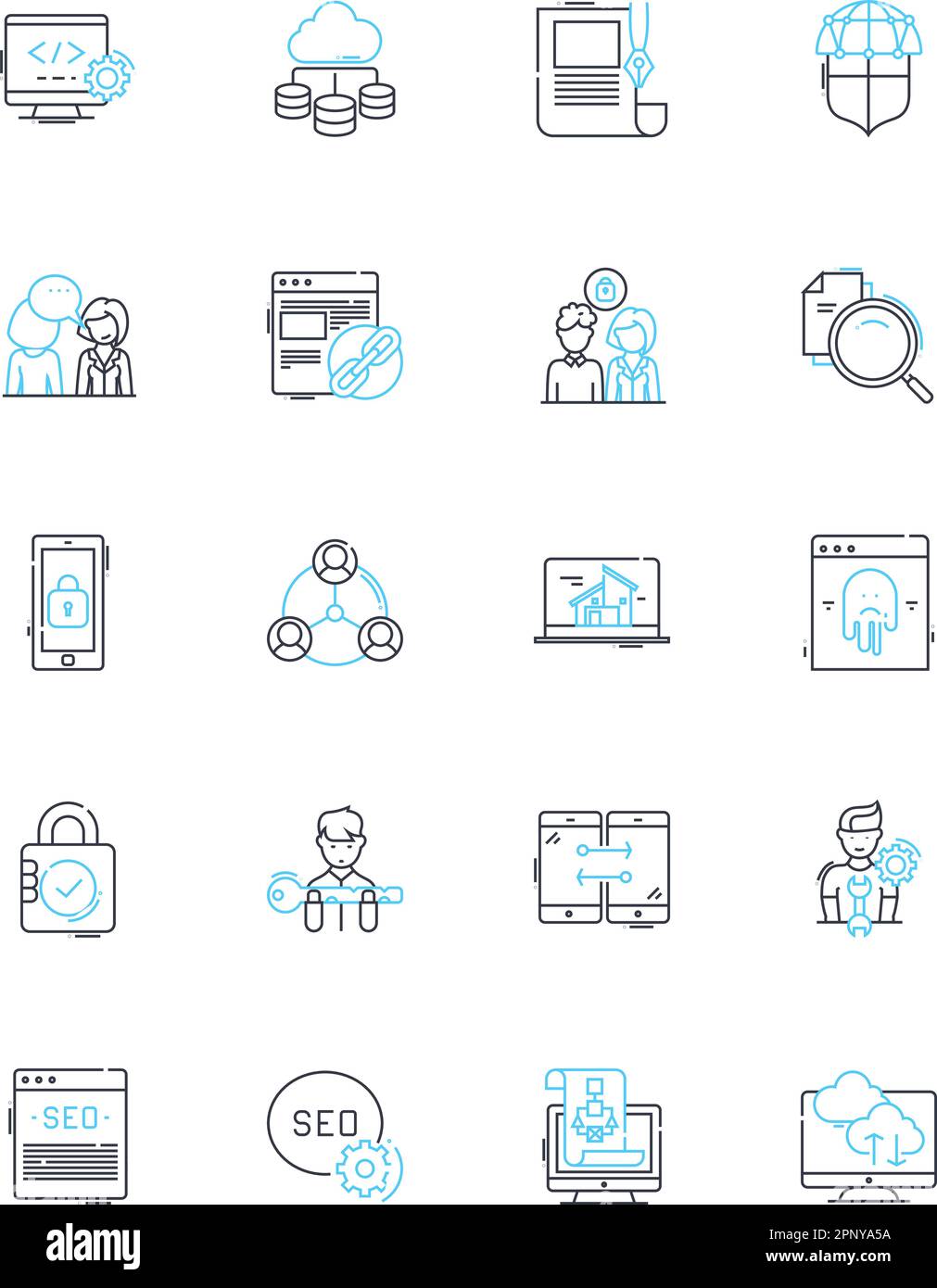 Learning linear icons set. Education, Knowledge, Training, Instruction ...