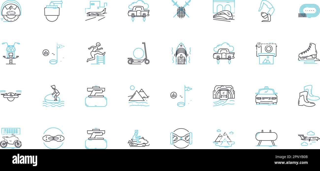 Fitness world linear icons set. Workout, Strength, Cardio, Exercise ...