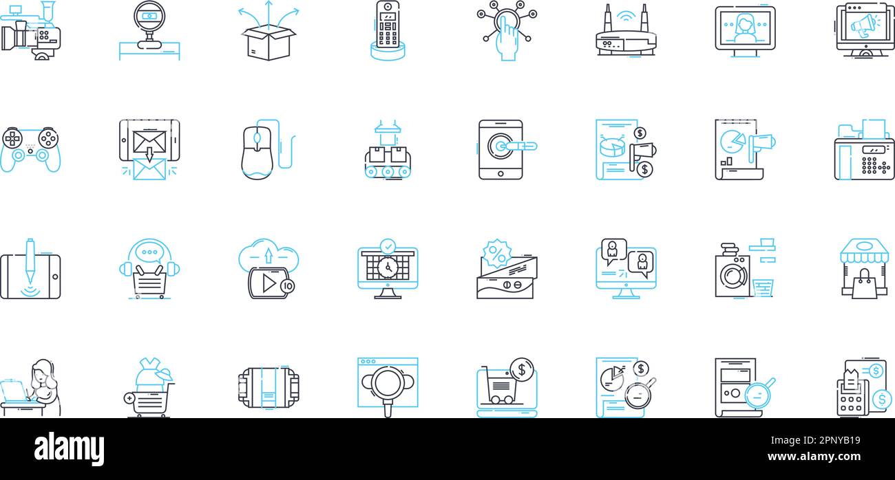 Brand management linear icons set. Strategy, Positioning, Reputation ...
