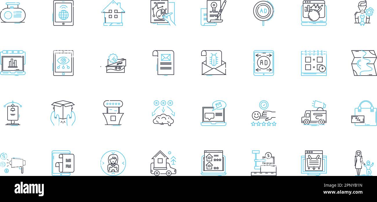Campaign drive linear icons set. Donation, Fundraising, Advocacy ...