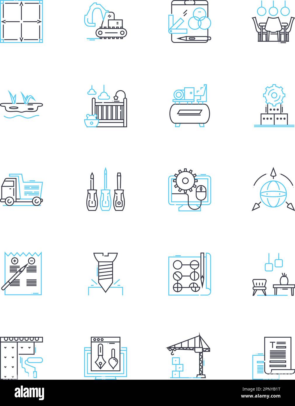 Building compnts linear icons set. Roofing, Flooring, Insulation ...